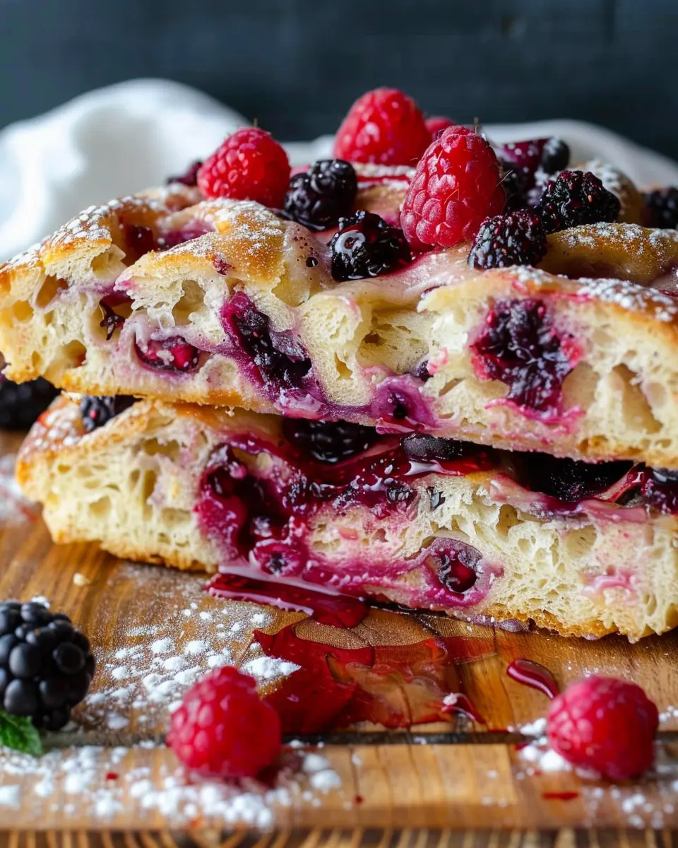mixed berry sourdough focaccia