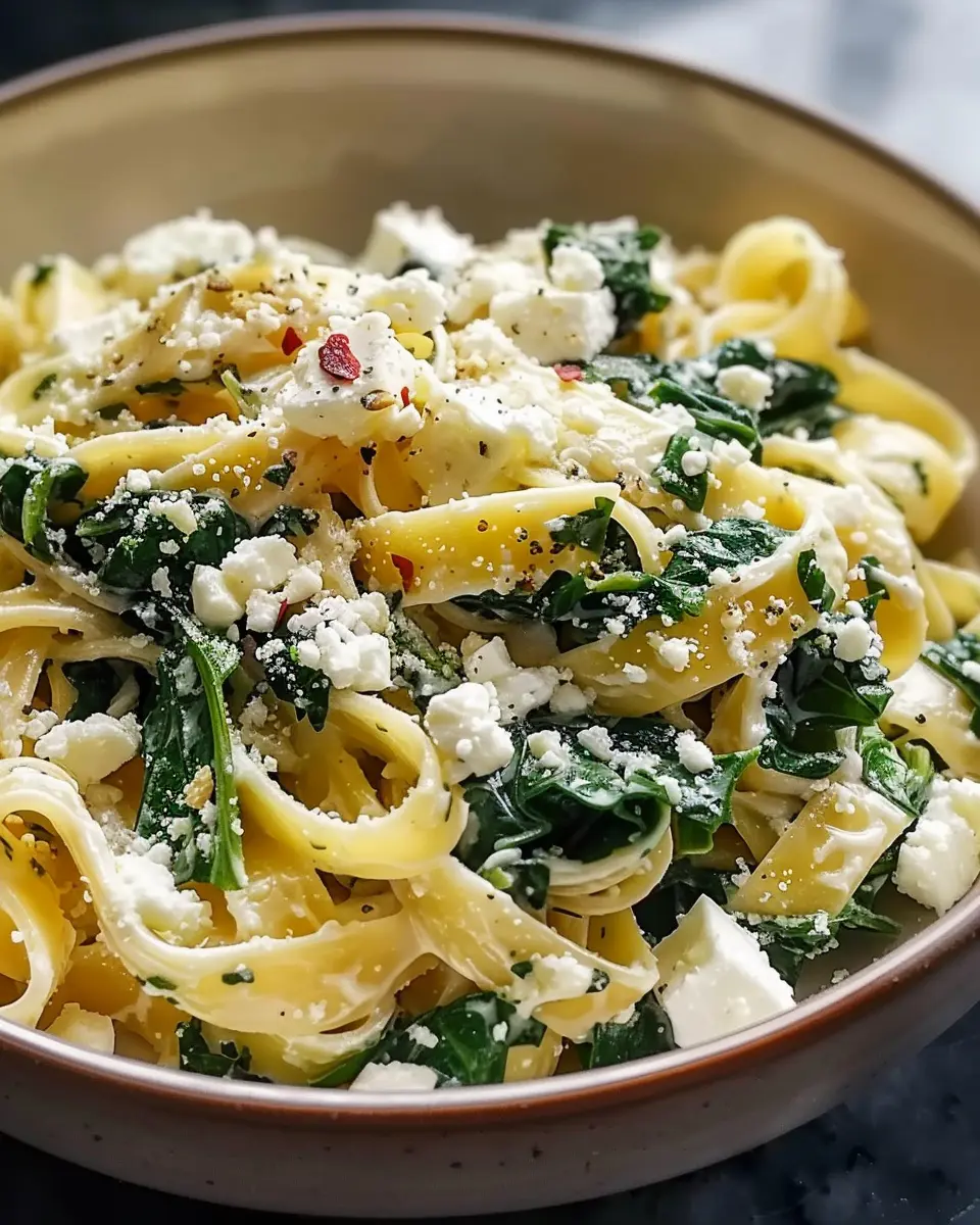 quick spinach and feta pasta