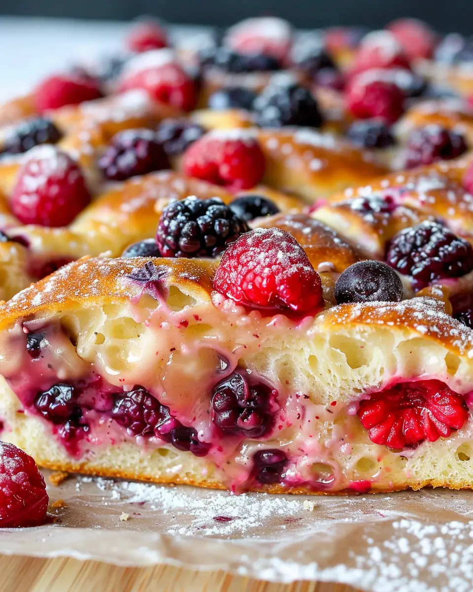 mixed berry sourdough focaccia