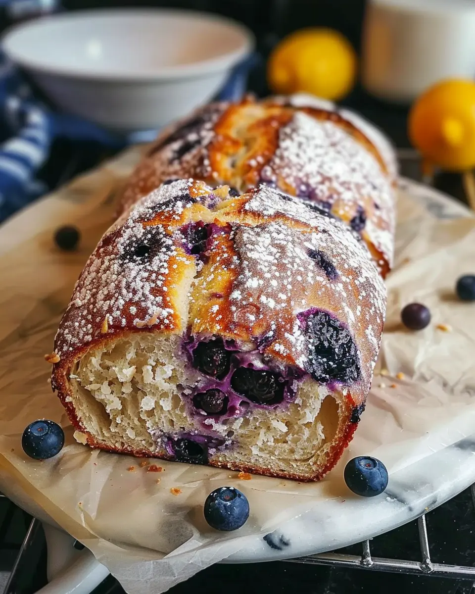 Blueberry Lemon Cream Cheese Sourdough Bread
